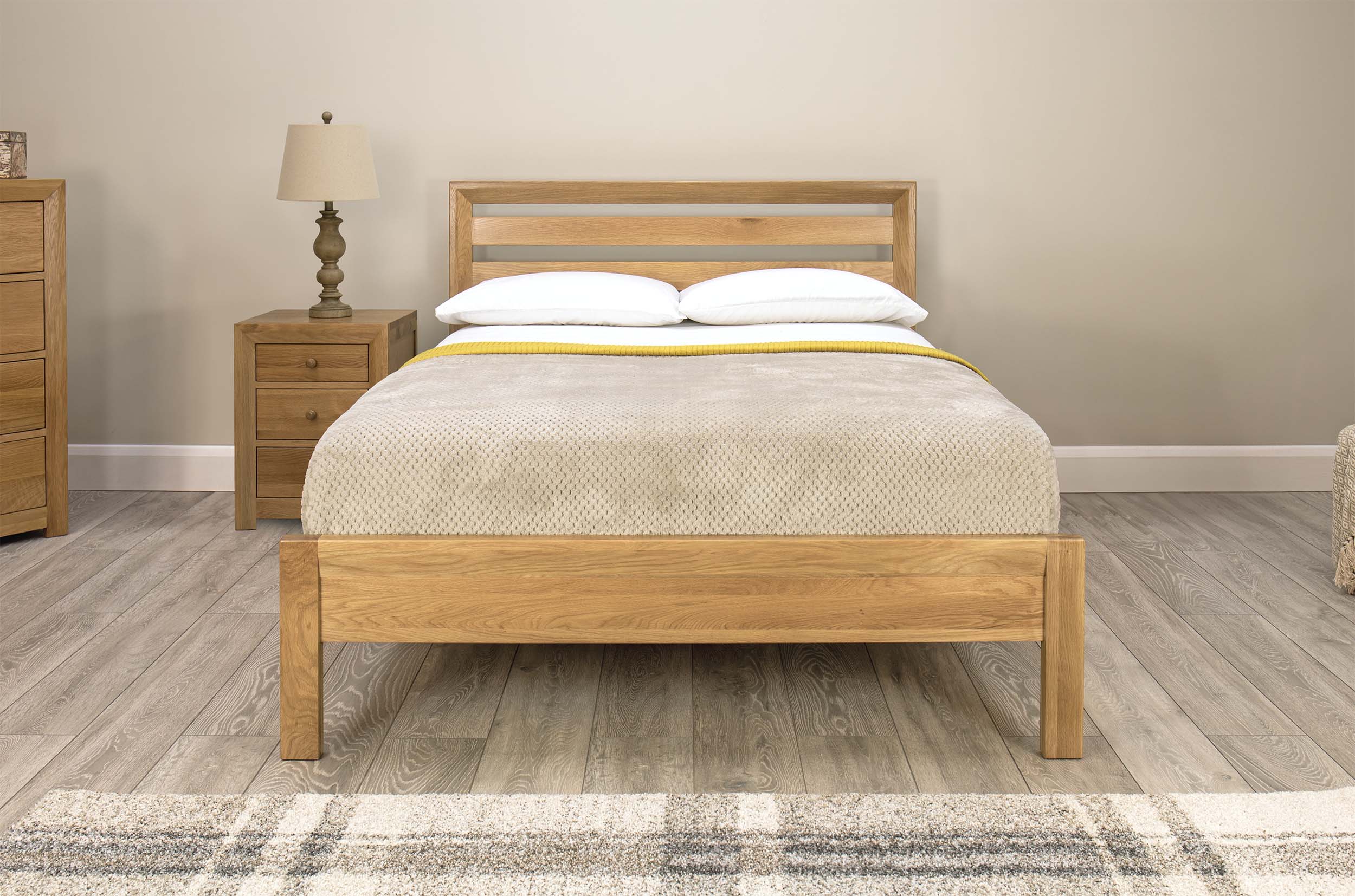 Kensington Solid Natural Oak Bed Frame - 4ft6 Double – The Oak Bed Store