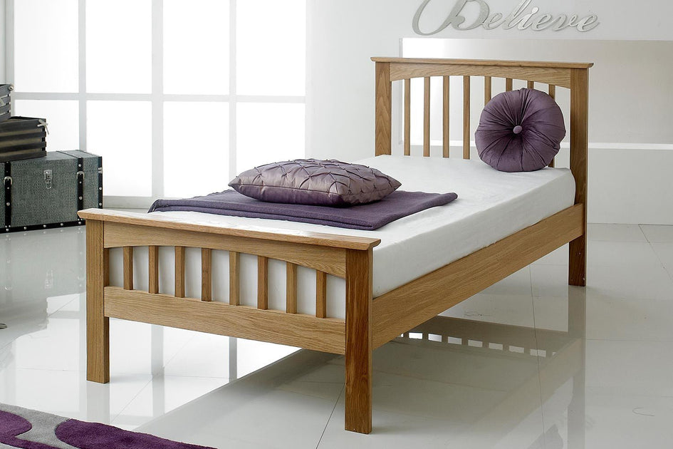 Heywood Solid Natural Oak Bed Frame 3ft - Single – The Oak Bed Store