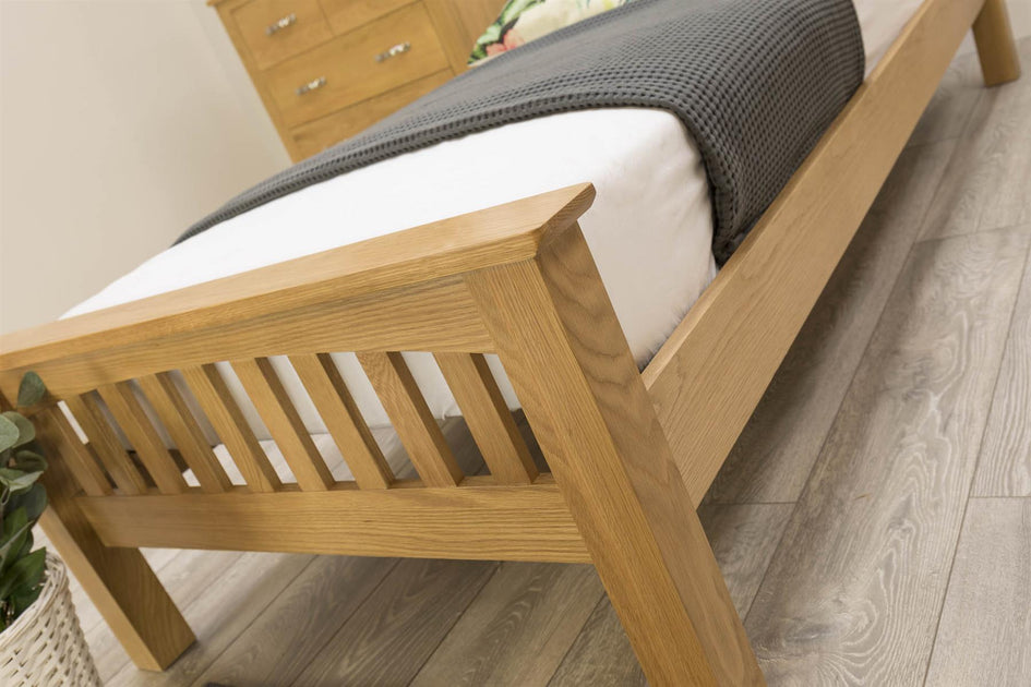Boston Solid Natural Oak Bed Frame - 3ft Single – The Oak Bed Store