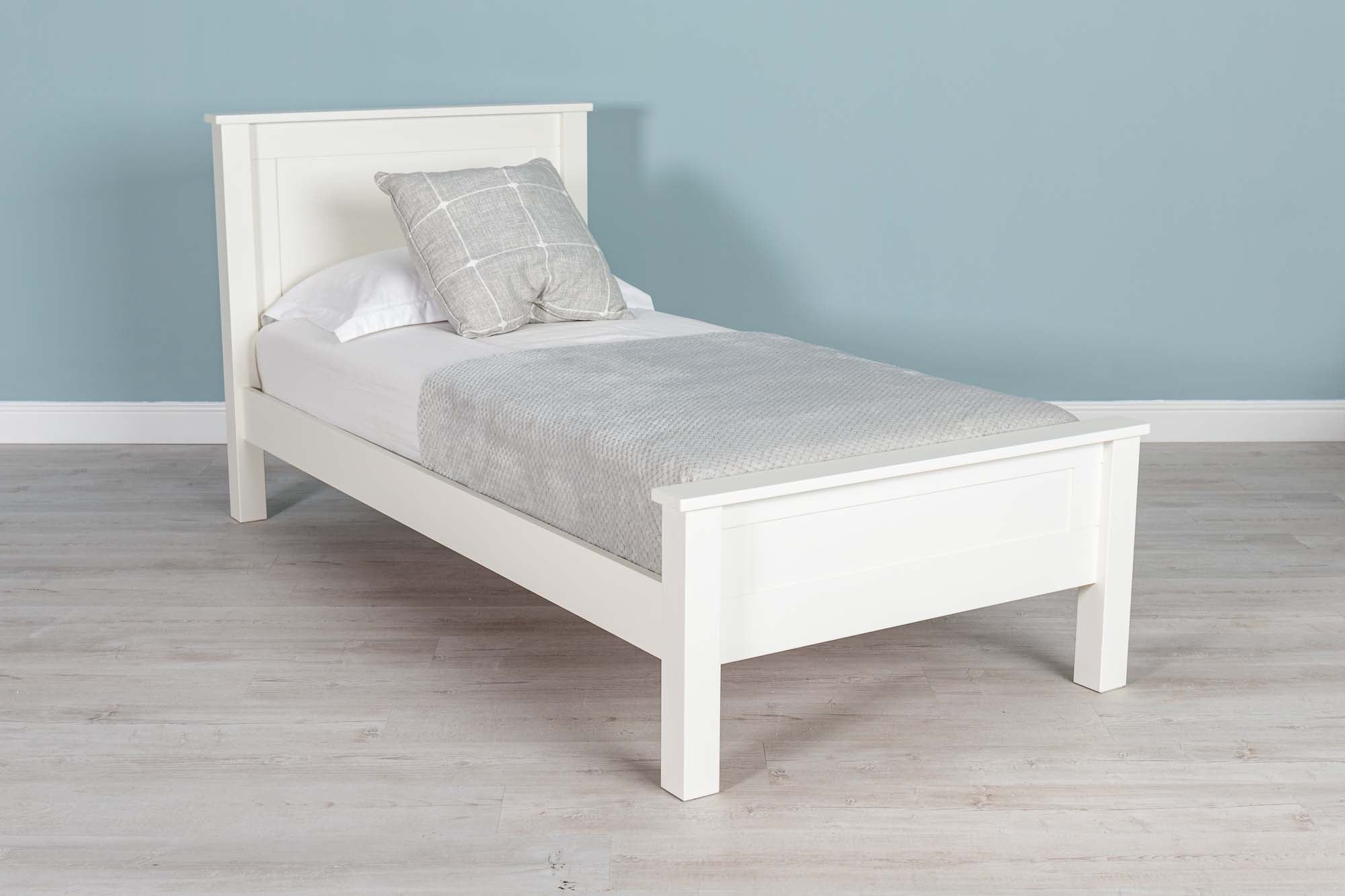 Capri Soft White Solid Wood Bed Frame - 3ft Single - CLEARANCE – The ...
