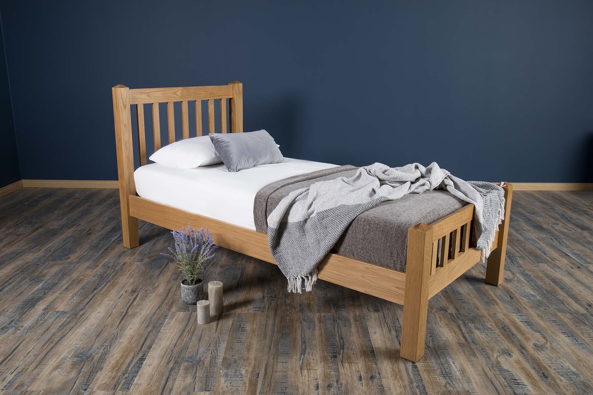 Emporia Solid Natural Oak Bed Frame - 3ft Single – The Oak Bed Store