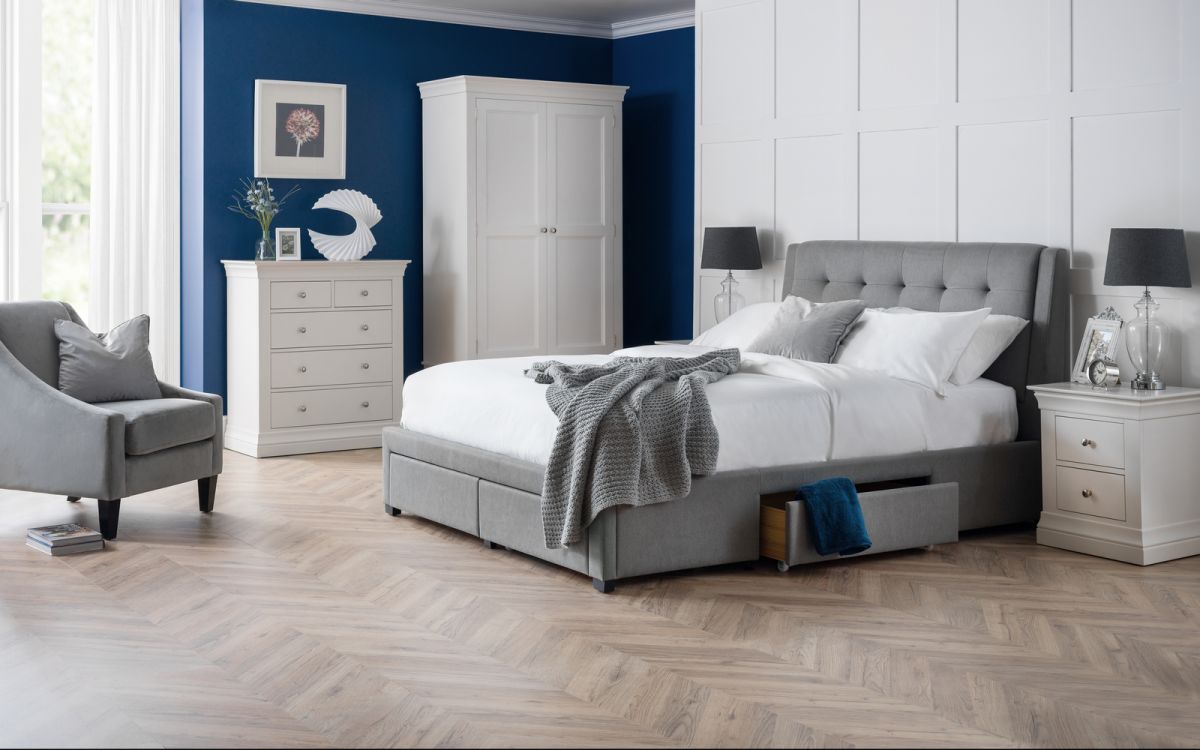 Fulton Fabric Storage Bed Frame - 5ft King Size – The Oak Bed Store