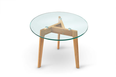 Round Glass Side Table - CLEARANCE – The Oak Bed Store