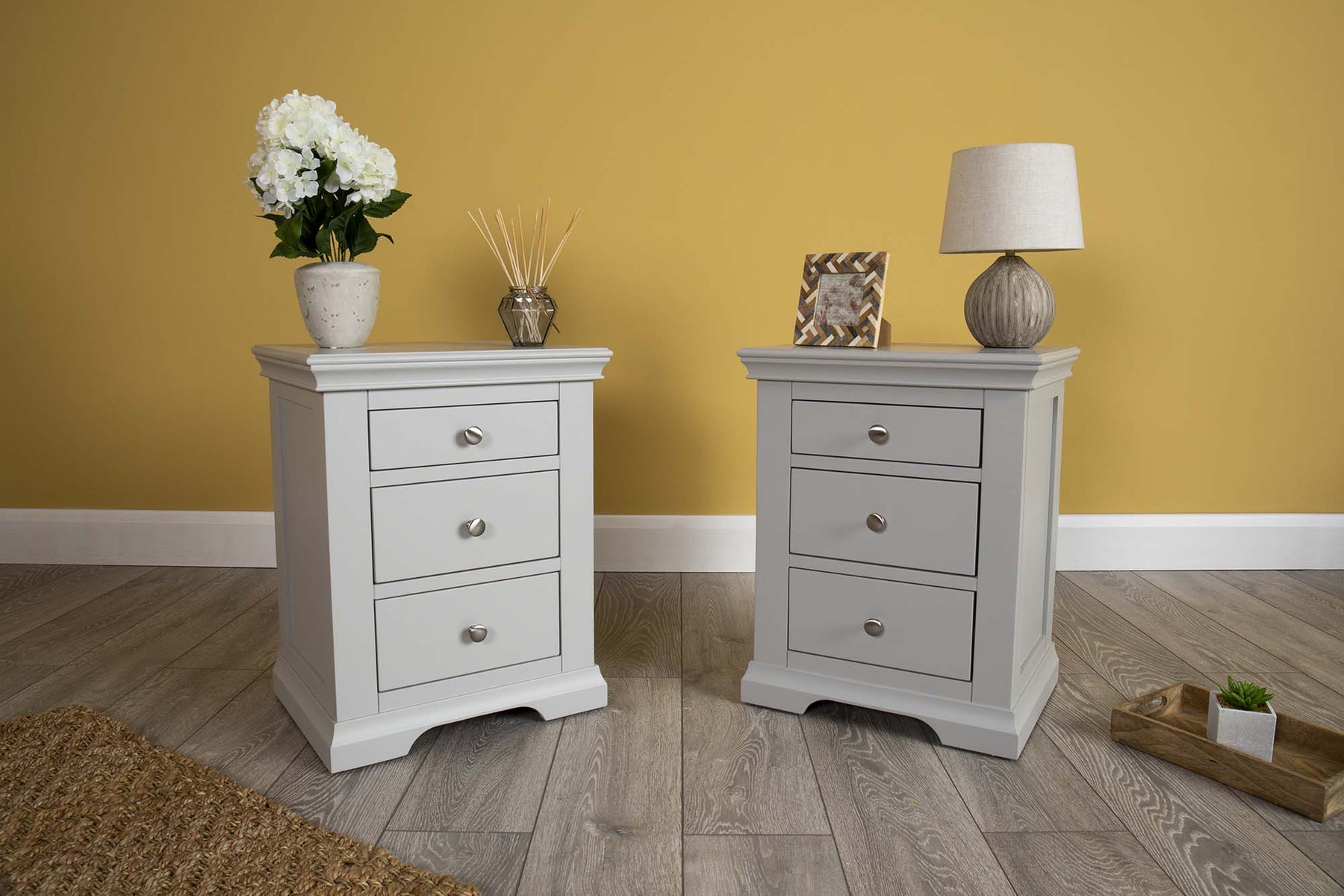 Westcott Light Grey 2 + 1 Drawer Bedside Table - B GRADE – The Oak Bed ...
